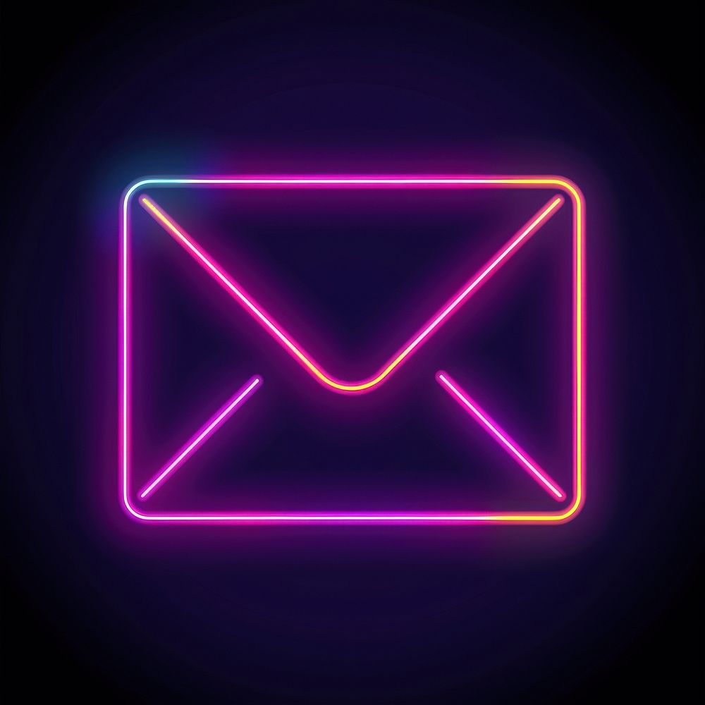 Mail icon neon blackboard light. | Free Photo Illustration - rawpixel