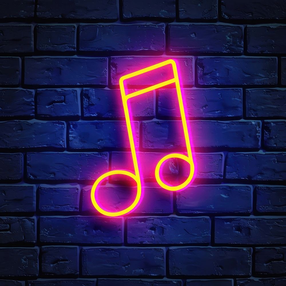 Music icon neon symbol light. | Free Photo Illustration - rawpixel