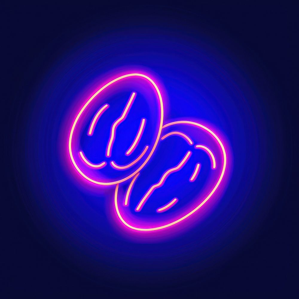 Nuts icon neon light. | Free Photo Illustration - rawpixel