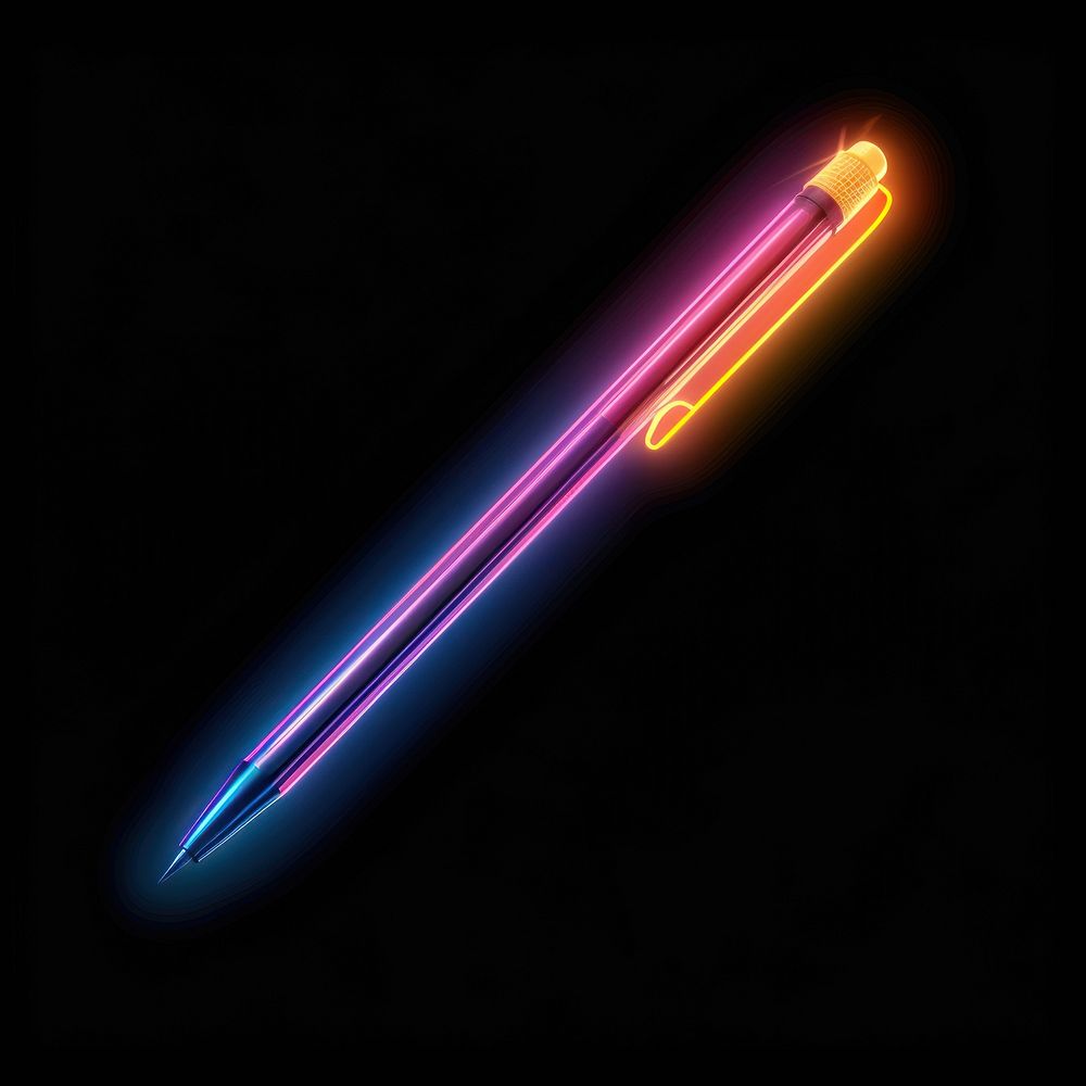 Stationery cane icon neon ammunition | Free Photo Illustration - rawpixel