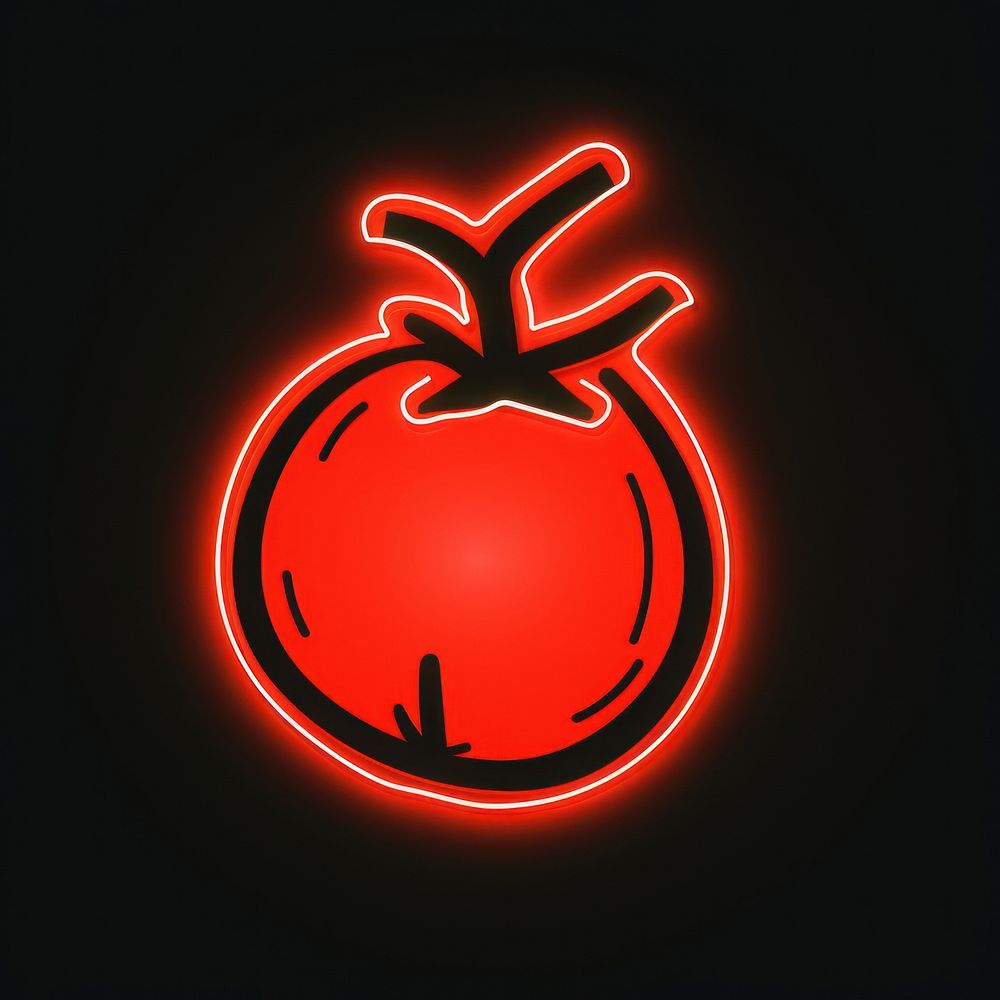 Tomato icon neon astronomy outdoors | Free Photo Illustration - rawpixel