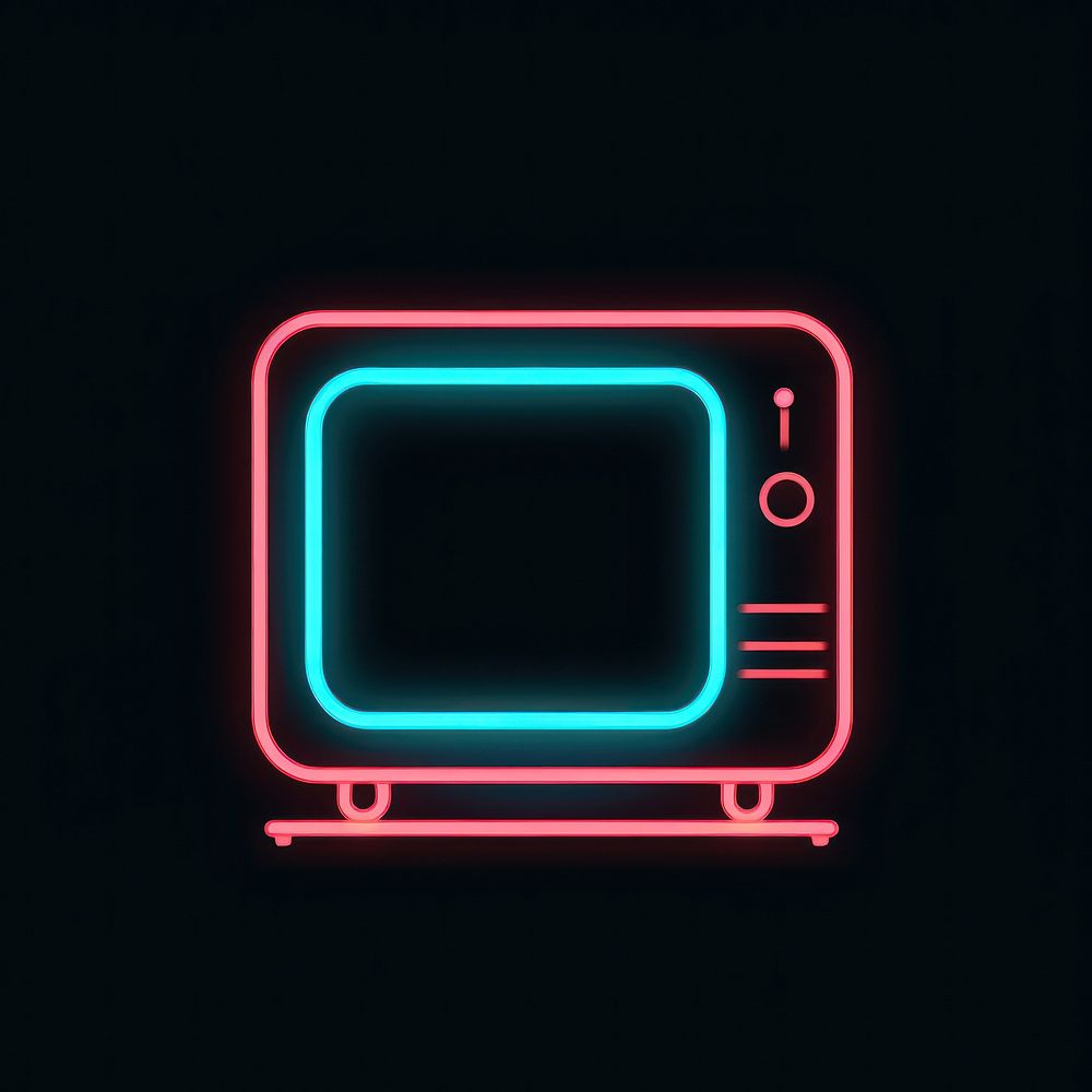 Tv icon neon light. | Free Photo Illustration - rawpixel