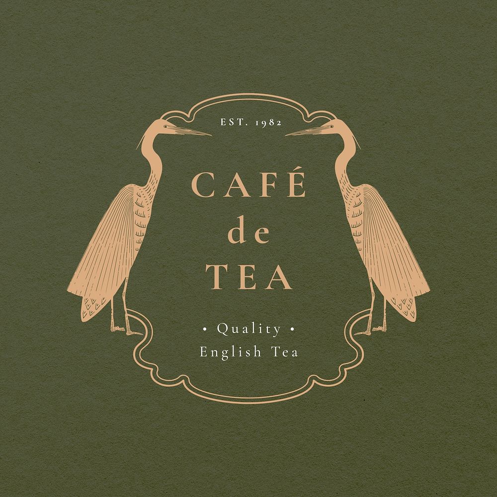 Tea house logo template | Free Photo - rawpixel