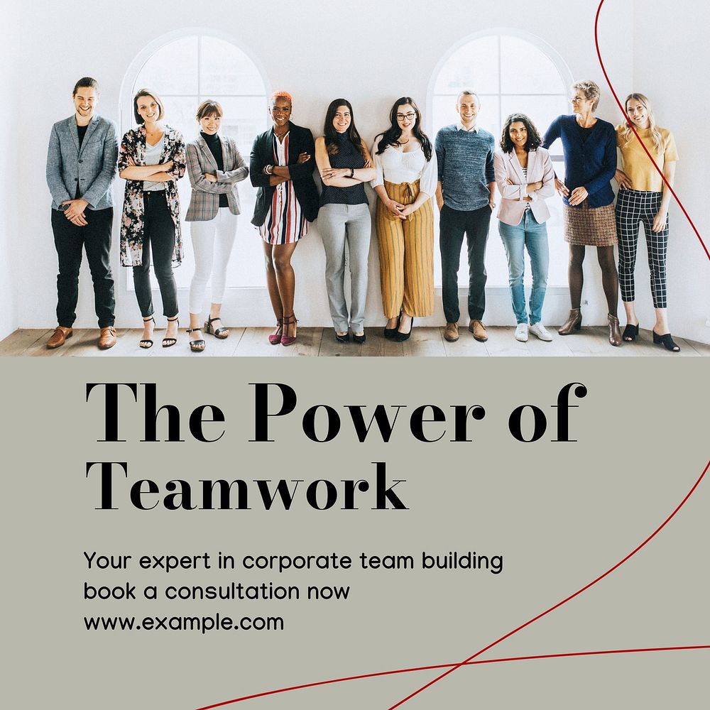 Power teamwork Instagram post template | Free Photo - rawpixel