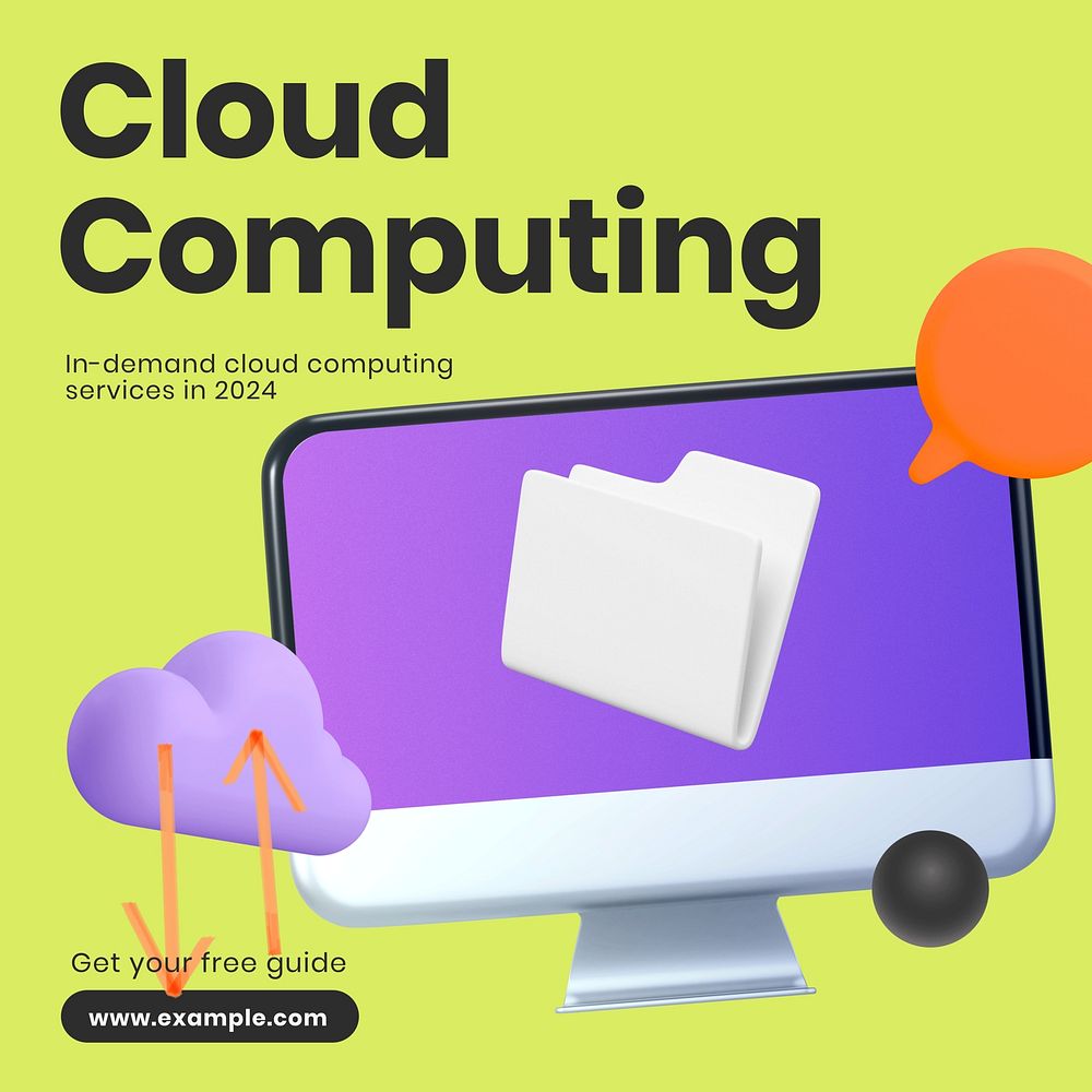 Cloud computing Instagram post template | Free Photo - rawpixel