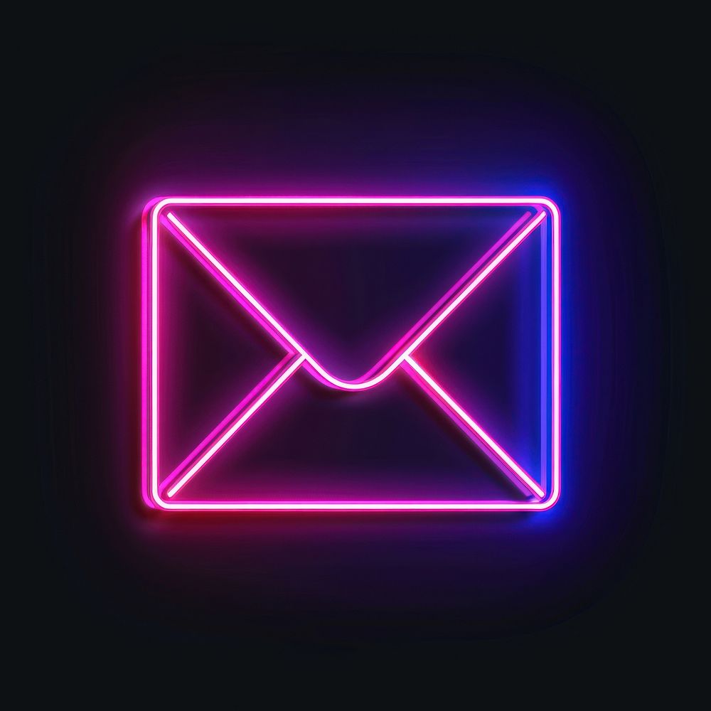 Mail icon neon light disk | Free Photo Illustration - rawpixel