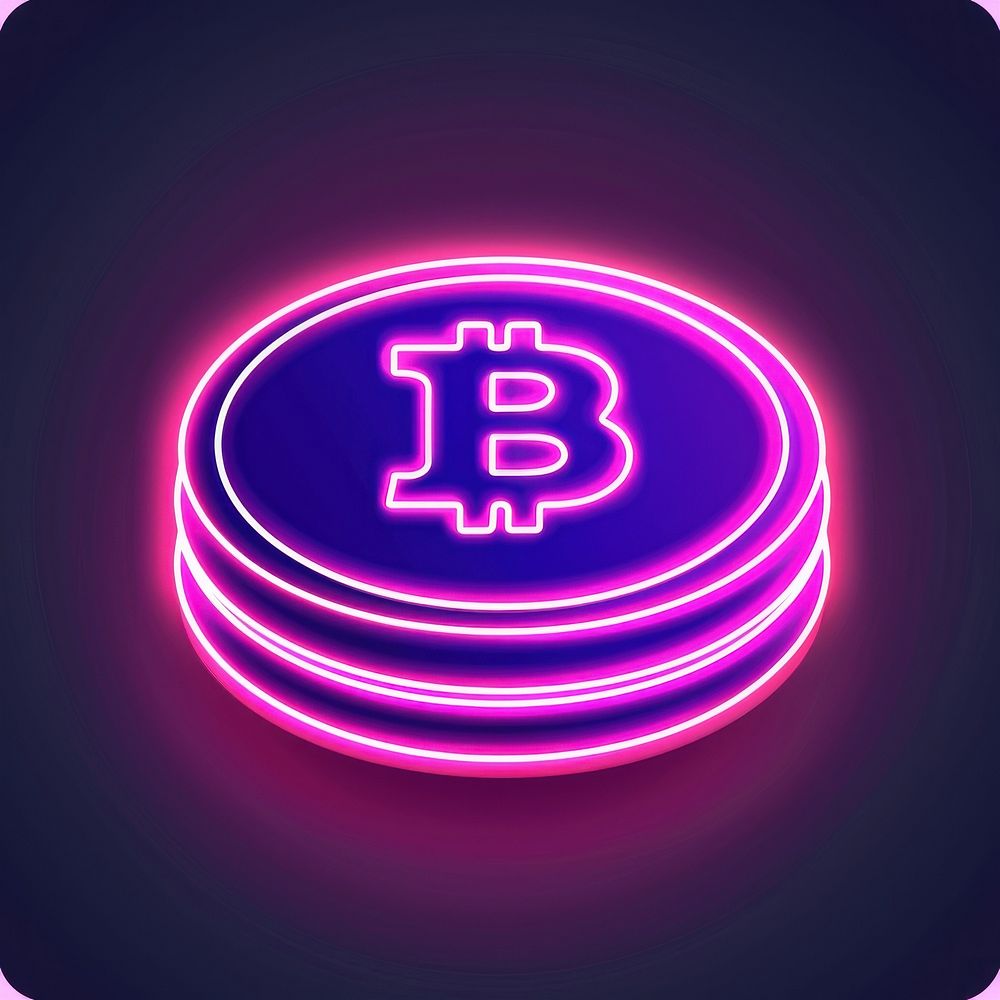 Coin icon neon purple light. | Free Photo Illustration - rawpixel