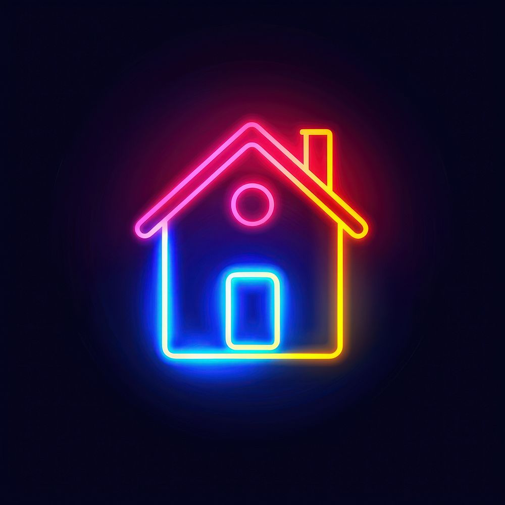 House icon neon scoreboard light. | Free Photo Illustration - rawpixel