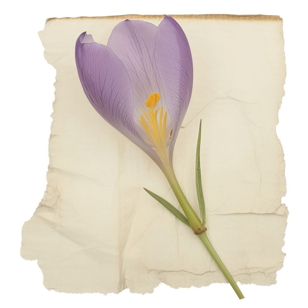 Crocus Sativus ripped paper crocus | Free Photo Illustration - rawpixel