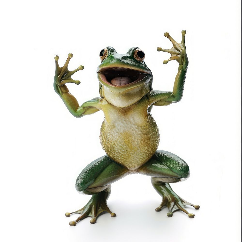 Happy smiling dancing frog amphibian | Free Photo - rawpixel