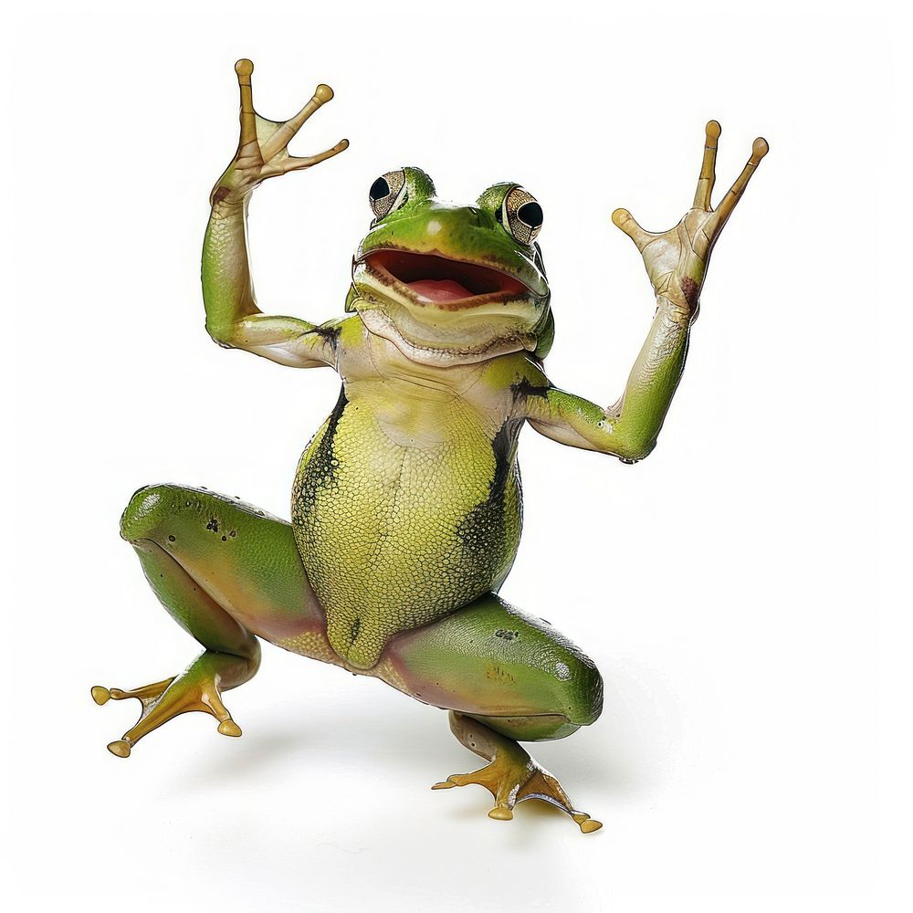 Happy smiling dancing frog amphibian | Free Photo - rawpixel