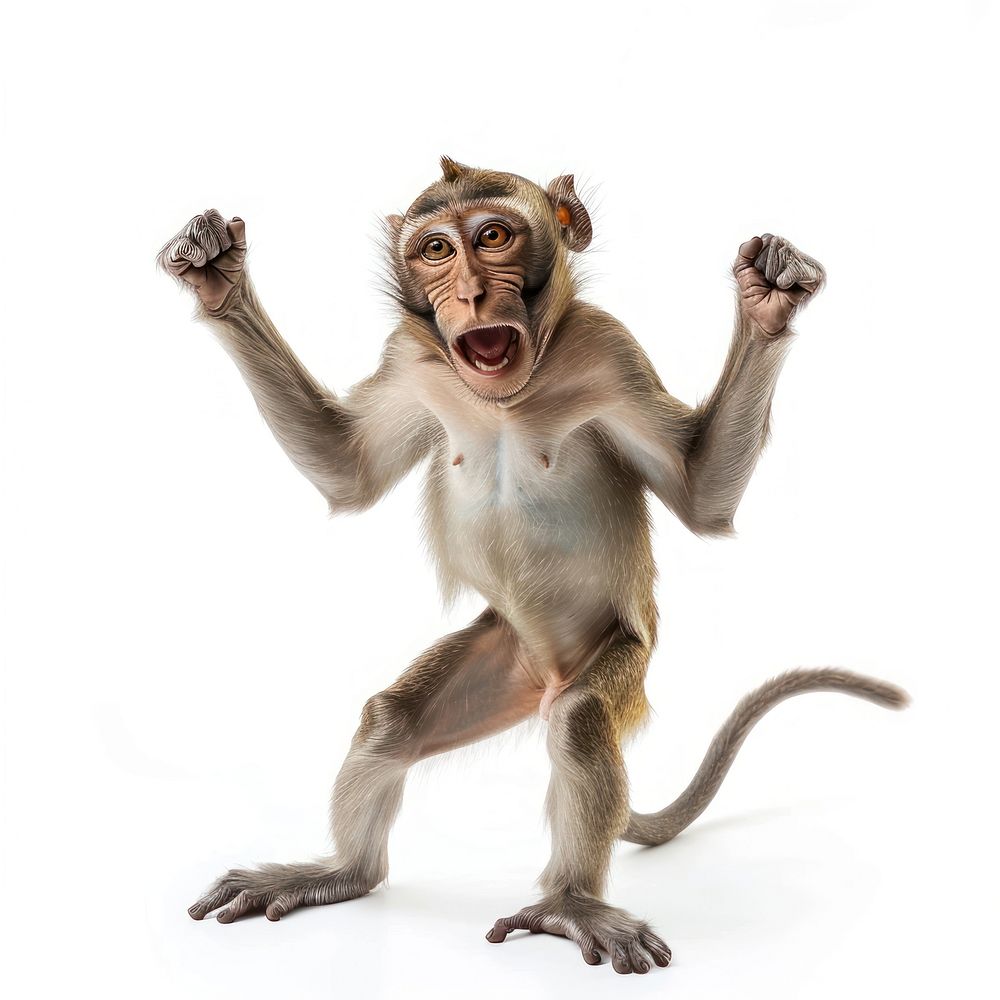Happy smiling dancing monkey wildlife | Free Photo - rawpixel