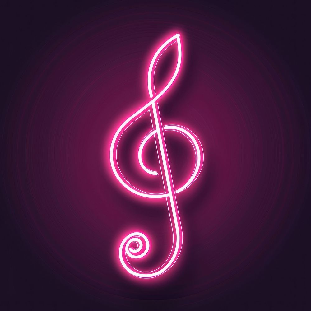 Music icon neon purple light. | Free Photo Illustration - rawpixel