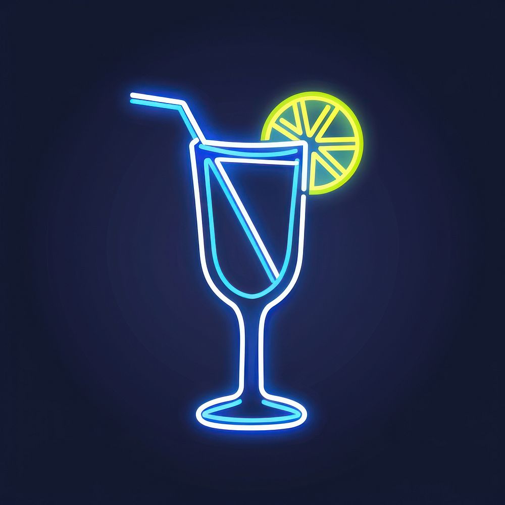 Mocktail icon neon lighting symbol. | Free Photo Illustration - rawpixel