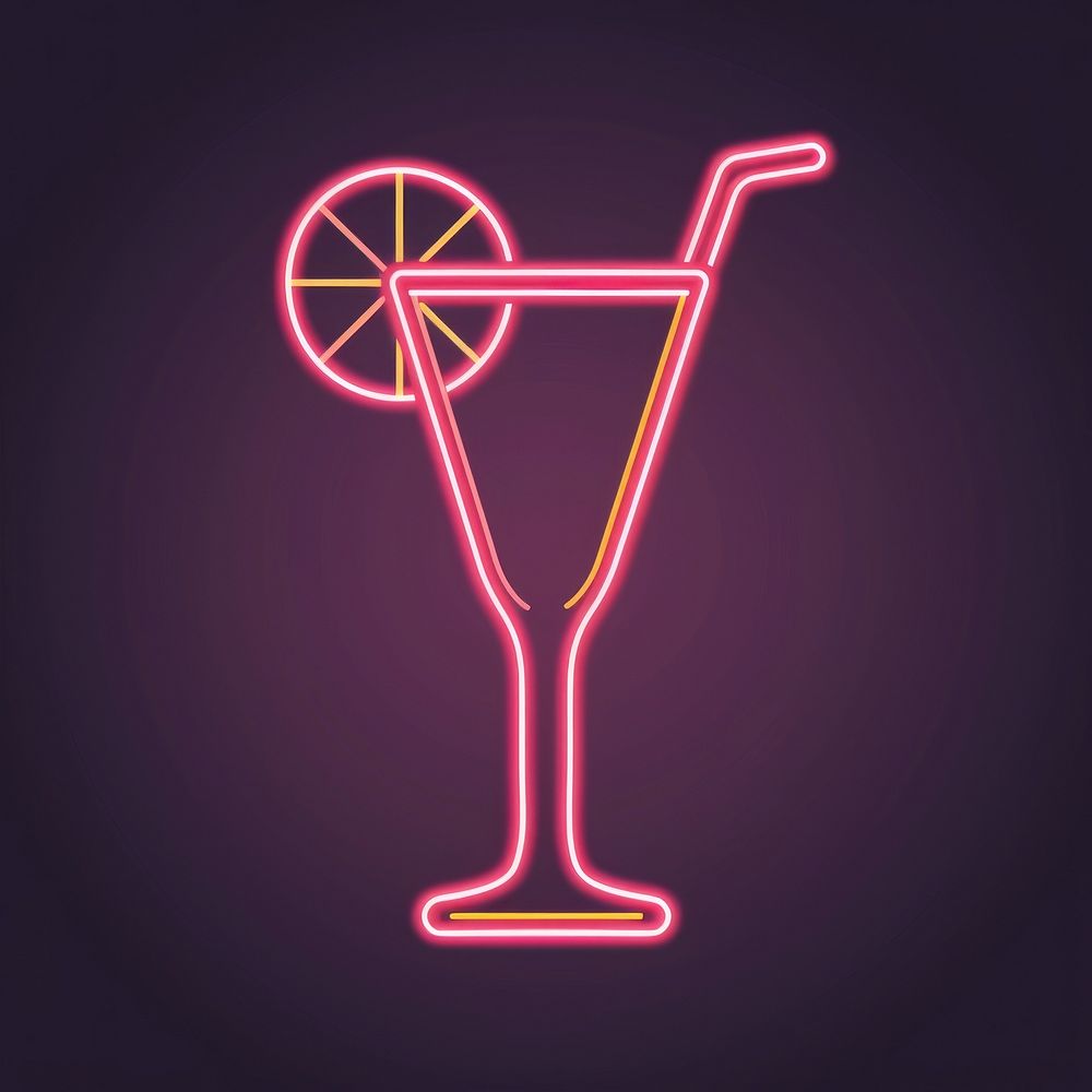 Mocktail icon neon machine symbol. | Free Photo Illustration - rawpixel