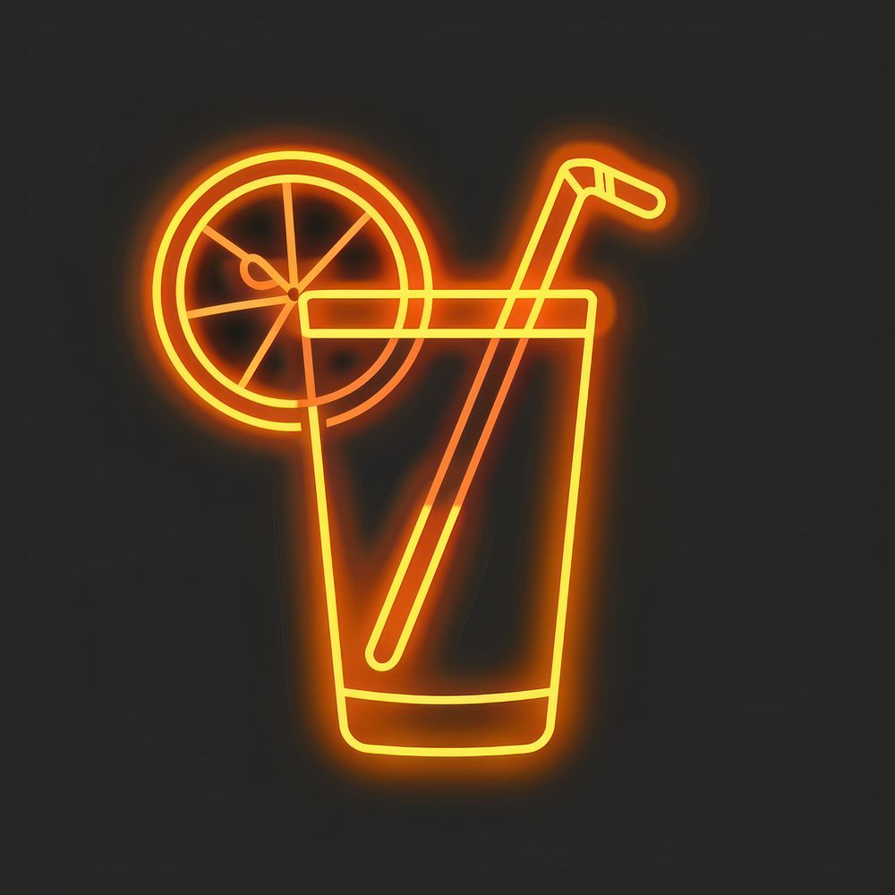 Mocktail icon neon symbol light. | Free Photo Illustration - rawpixel