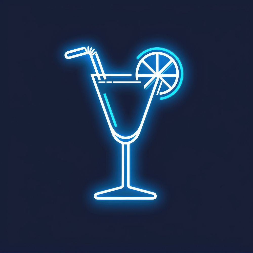 Mocktail icon neon symbol light. | Free Photo Illustration - rawpixel