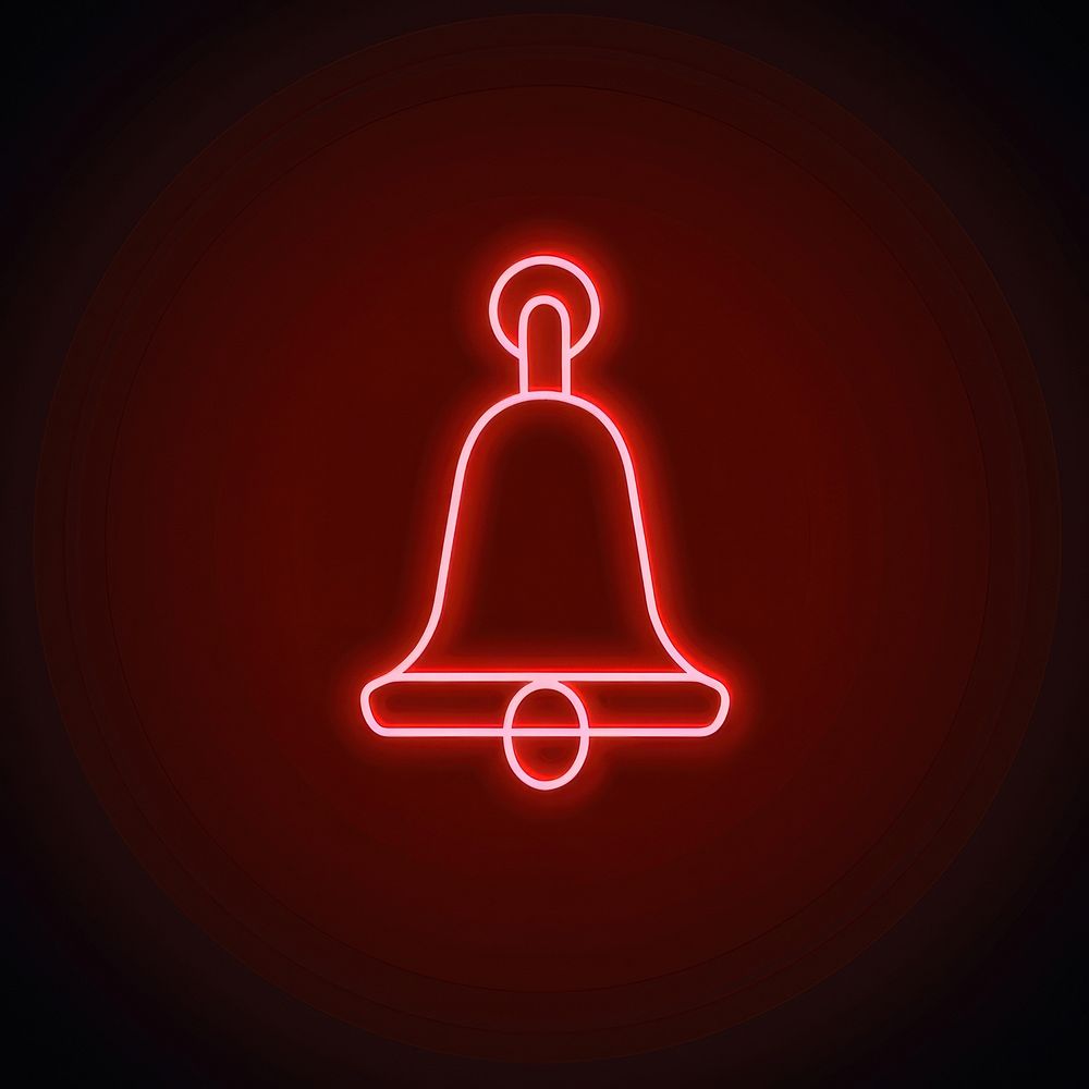 Bell icon neon light. | Free Photo Illustration - rawpixel