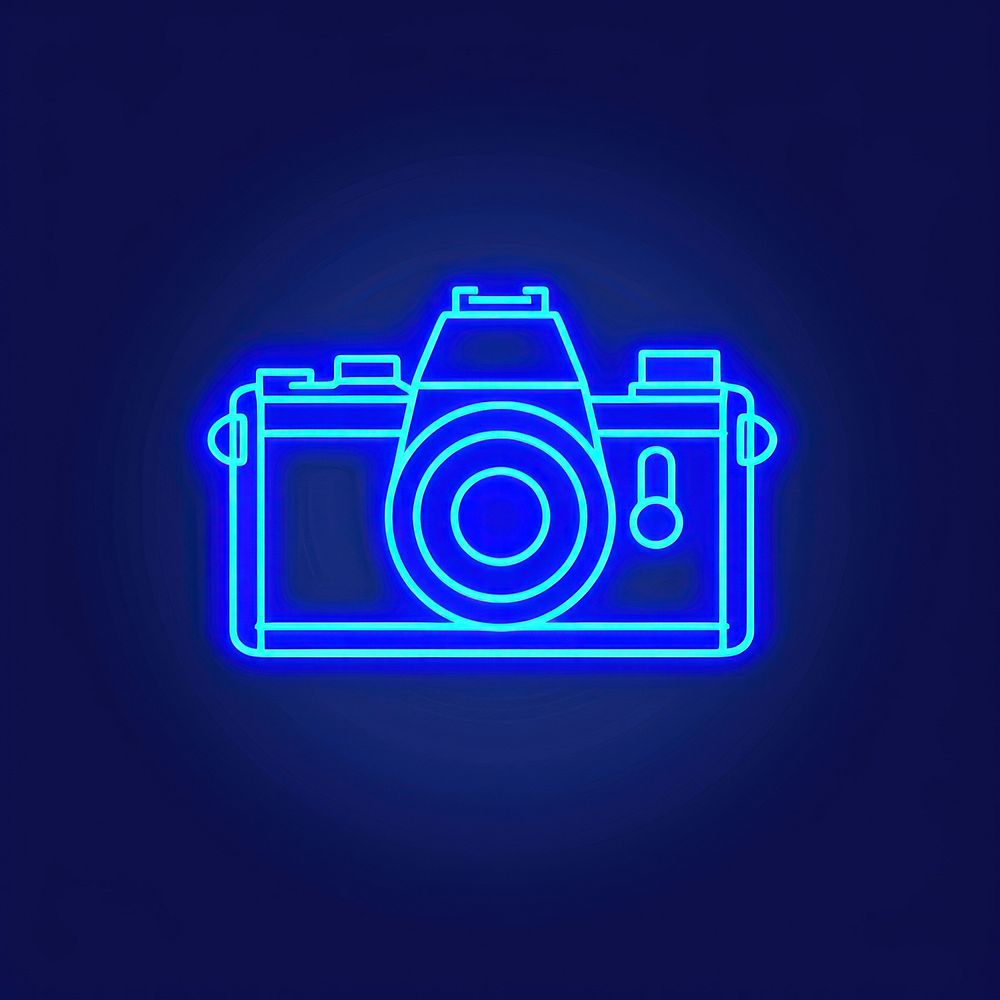 Camera icon neon scoreboard light. | Free Photo Illustration - rawpixel