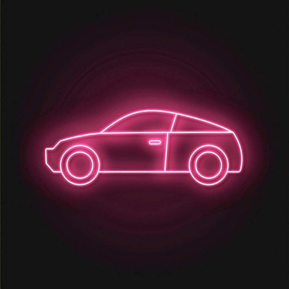 Car icon neon light disk. | Free Photo Illustration - rawpixel