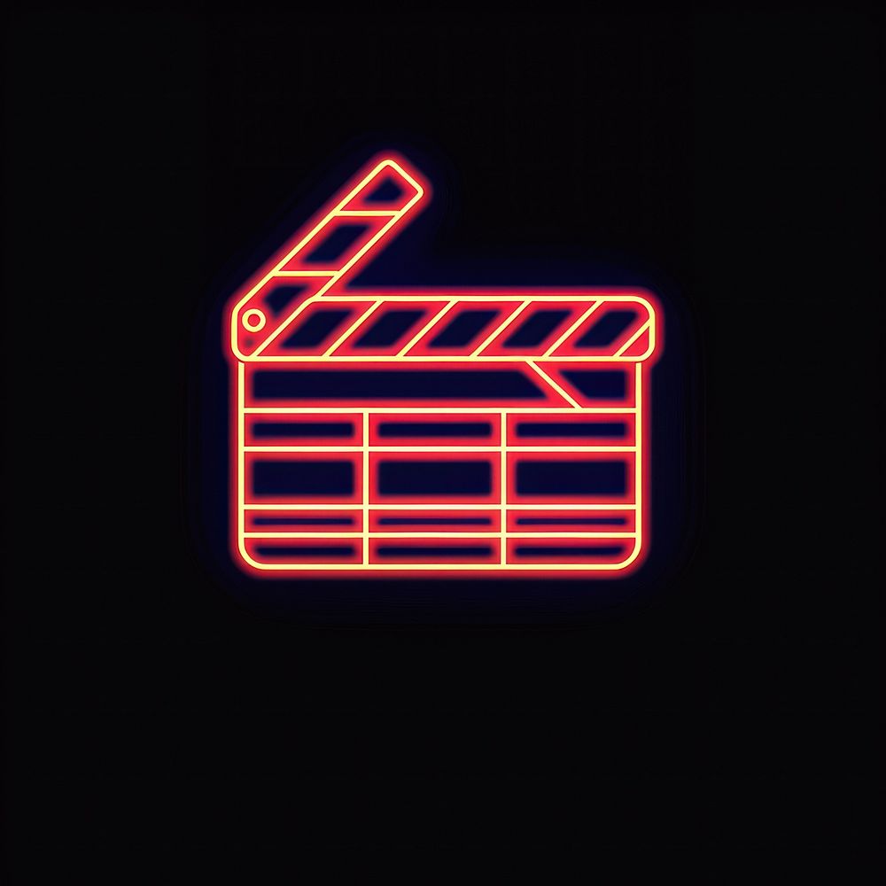 Movie clapper neon scoreboard lighting. | Free Photo Illustration ...