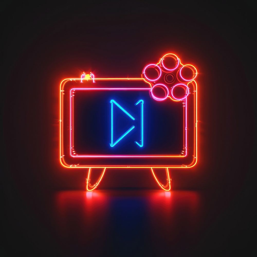 Movie slate neon scoreboard light. | Free Photo Illustration - rawpixel