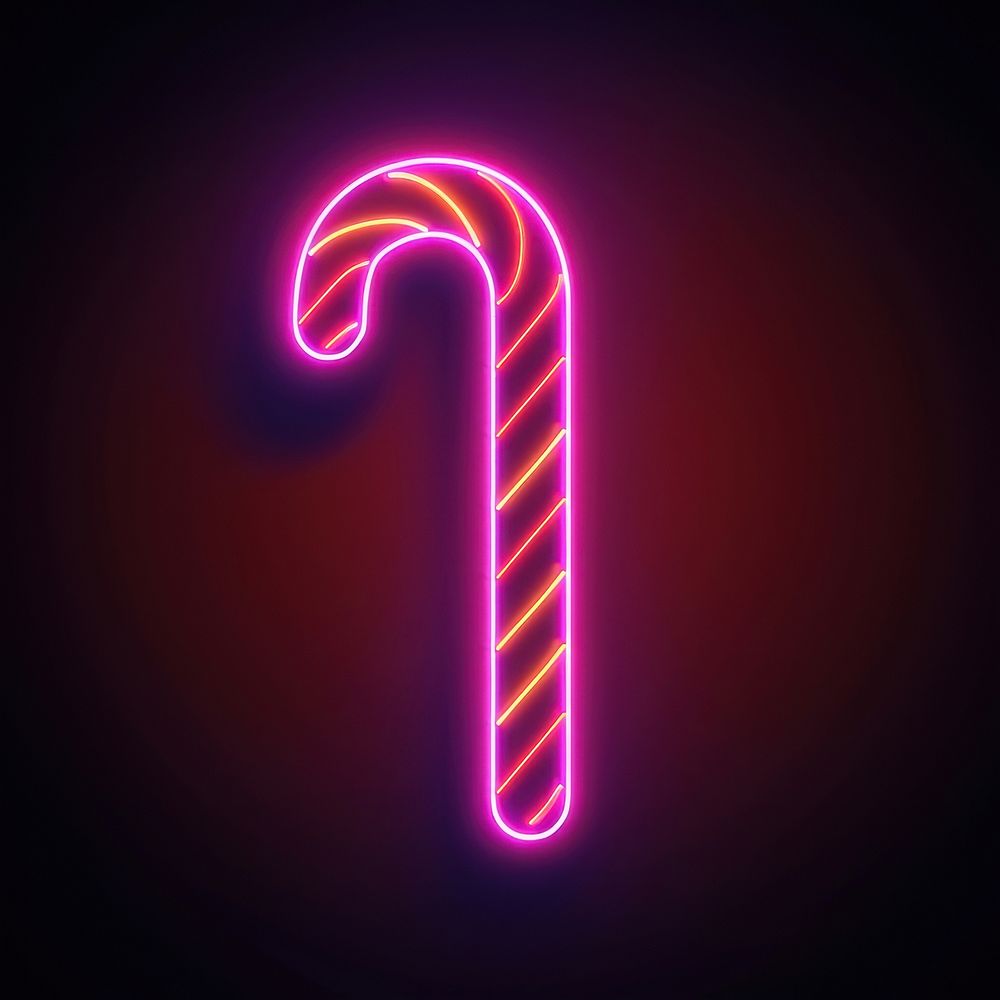 Candy cane neon light stick. | Free Photo Illustration - rawpixel