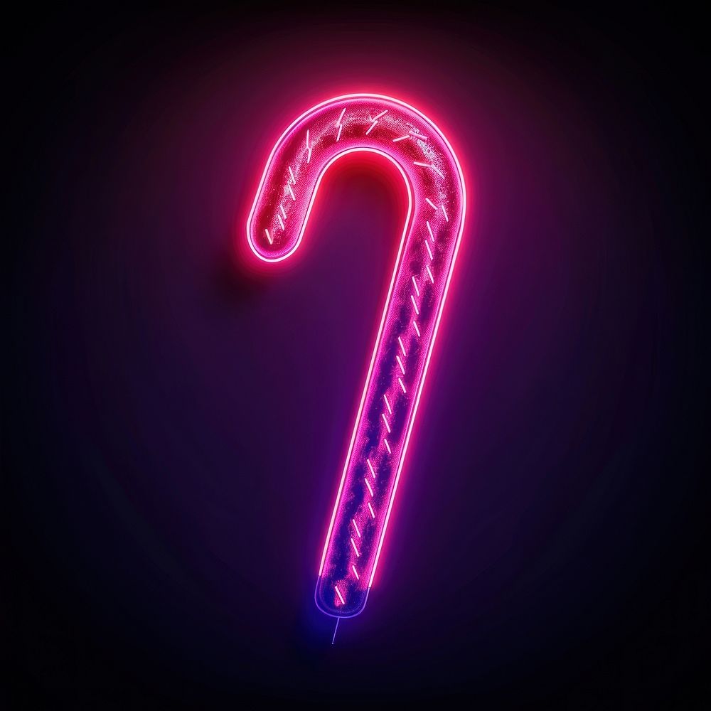 Candy cane neon light. | Free Photo Illustration - rawpixel