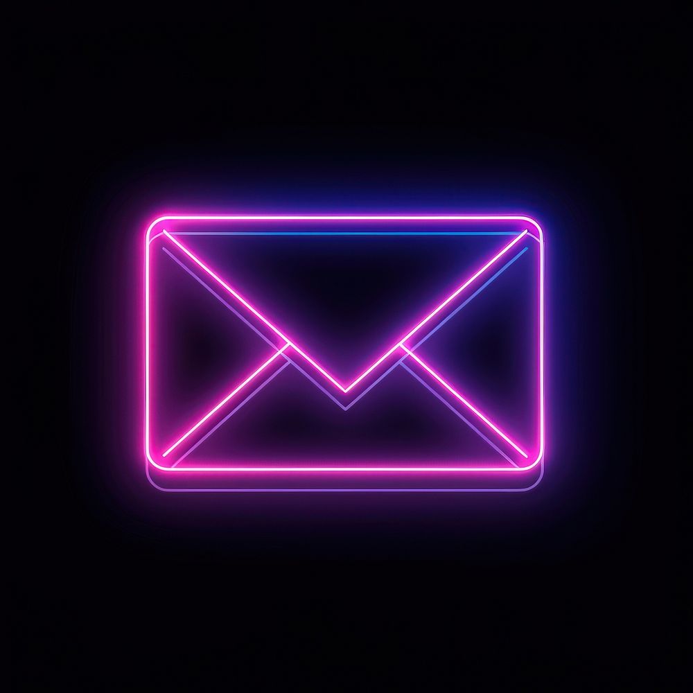 Envelope neon scoreboard purple. | Free Photo Illustration - rawpixel