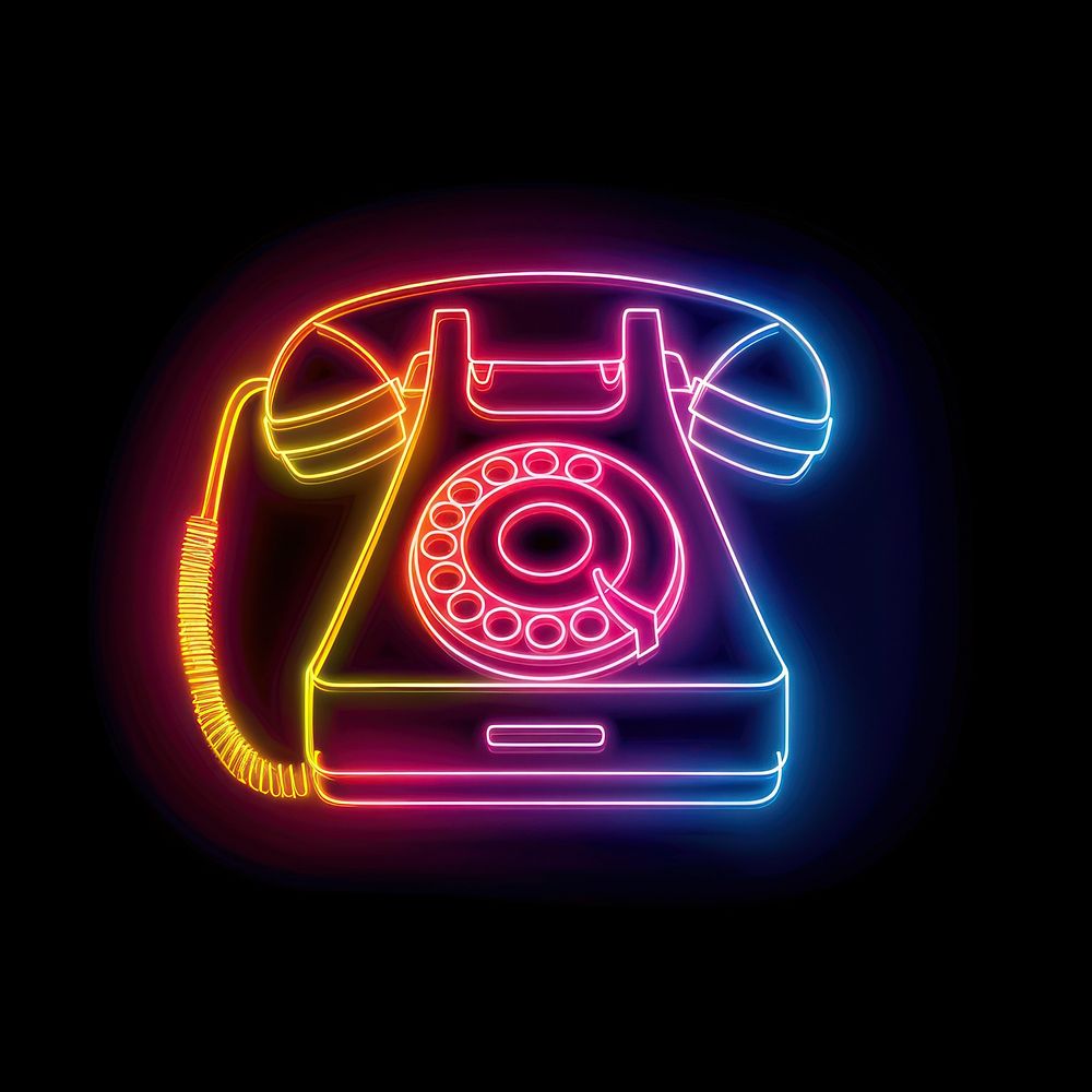 Telephone neon purple light. | Free Photo Illustration - rawpixel