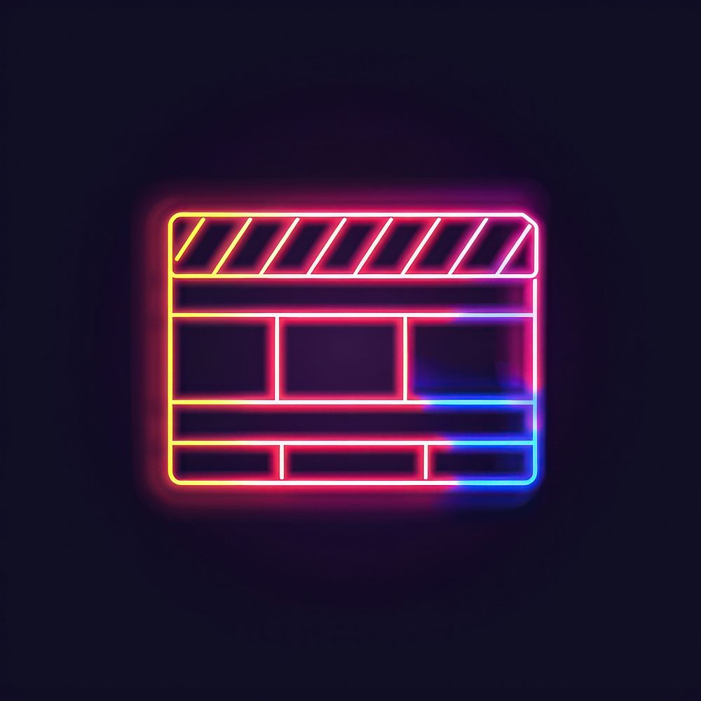 Vintage movie clapper neon scoreboard | Free Photo Illustration - rawpixel