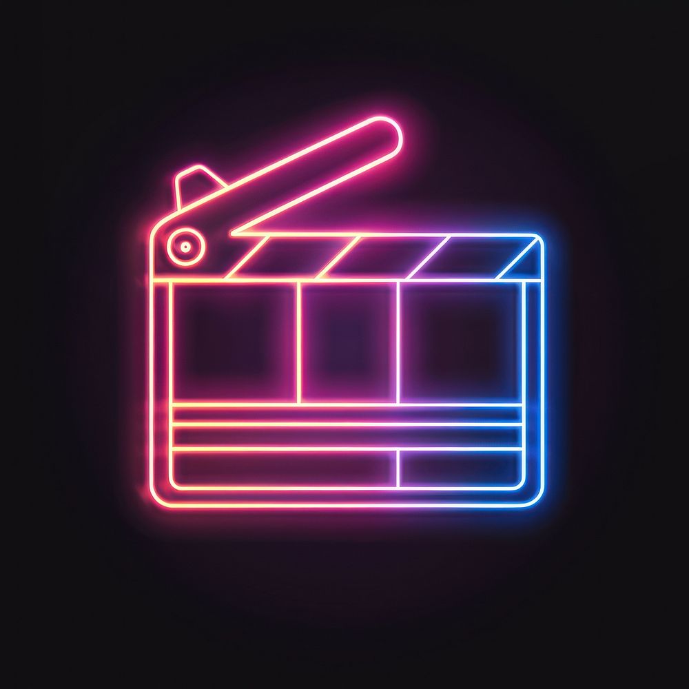 Vintage movie clapper neon scoreboard | Free Photo Illustration - rawpixel