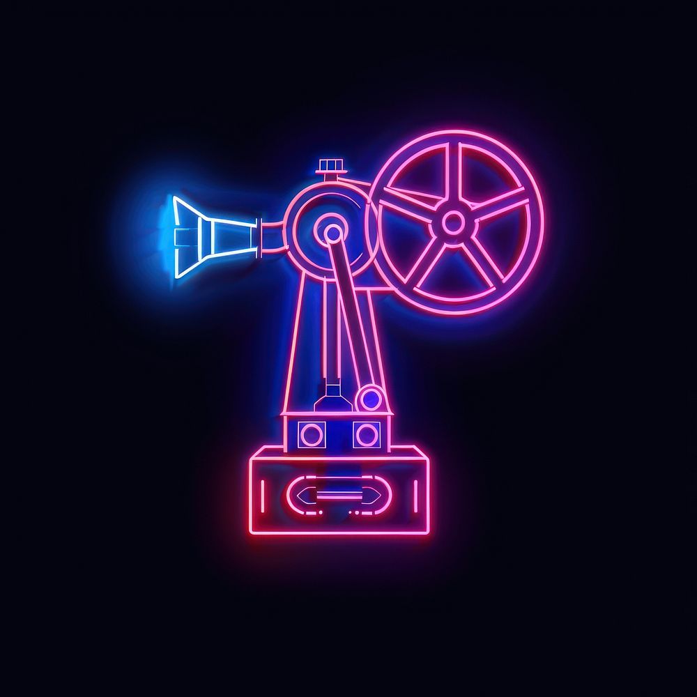 Vintage movie projector neon lighting | Free Photo Illustration - rawpixel