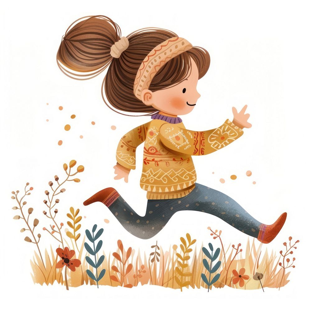 Aesthetic boho running art person | Free Photo Illustration - rawpixel