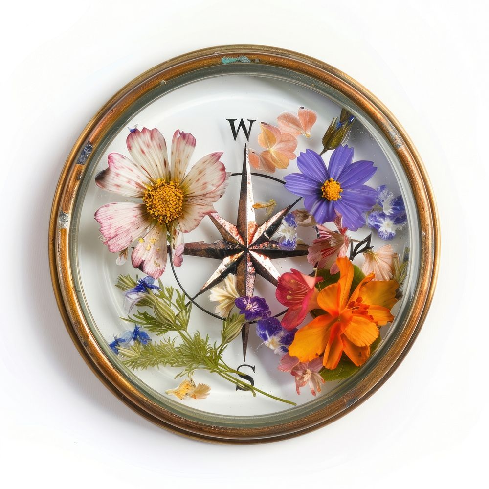 Flower resin compass shaped art | Free Photo - rawpixel