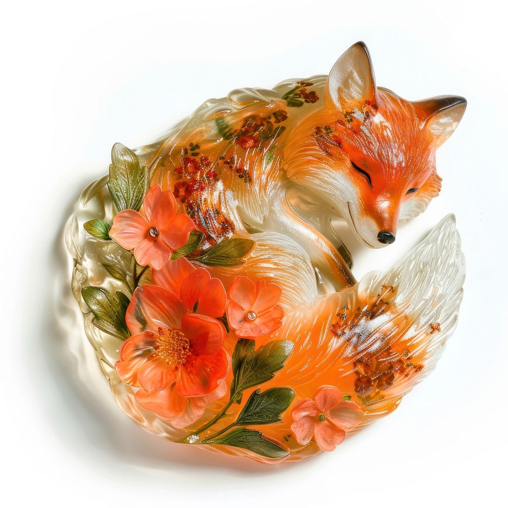 Flower resin fox shaped art | Free Photo - rawpixel