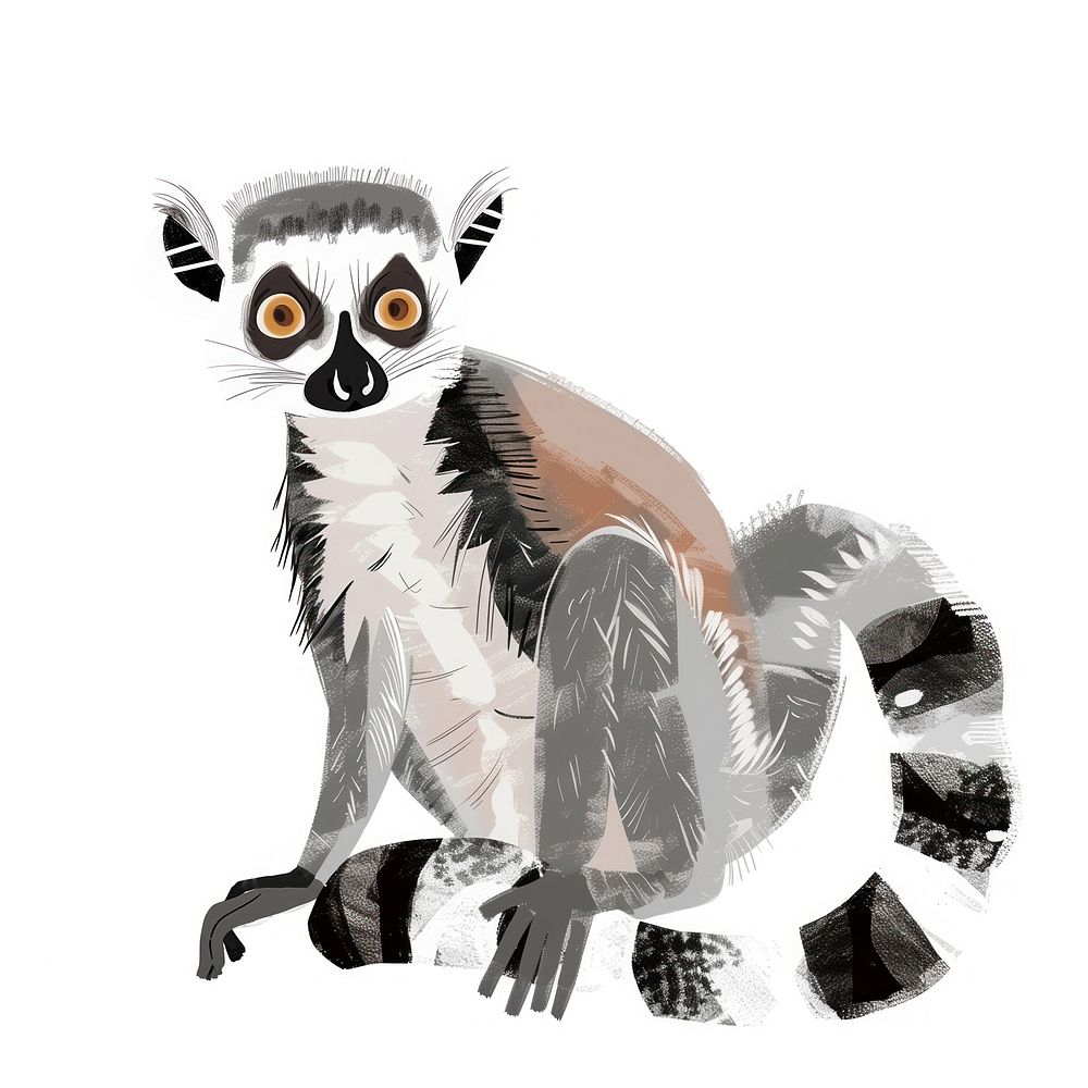 Cute Lemur illustration animal lemur | Free Photo Illustration - rawpixel