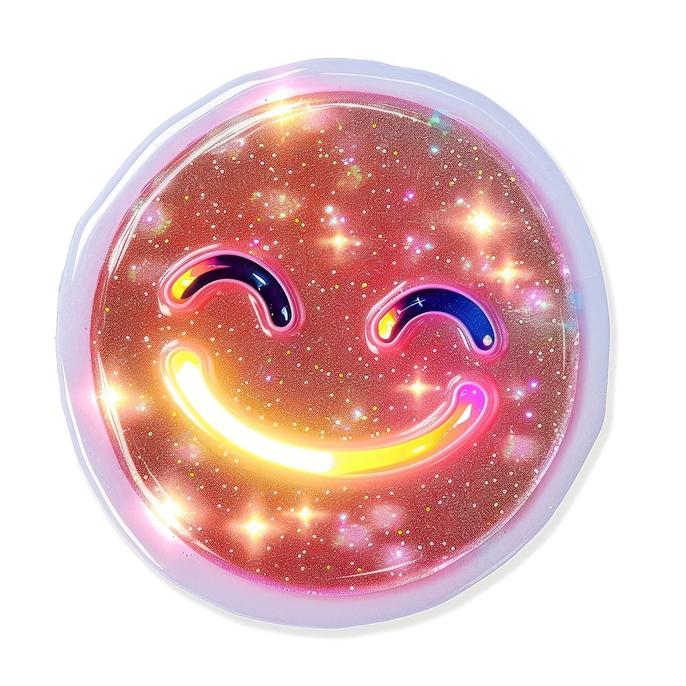 Glitter smiley melt sticker symbol | Free Photo Illustration - rawpixel