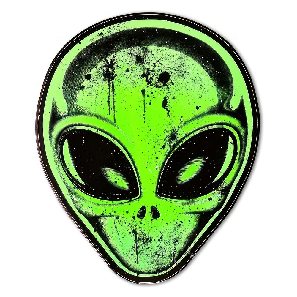 Green alien face appliance plectrum | Free Photo Illustration - rawpixel