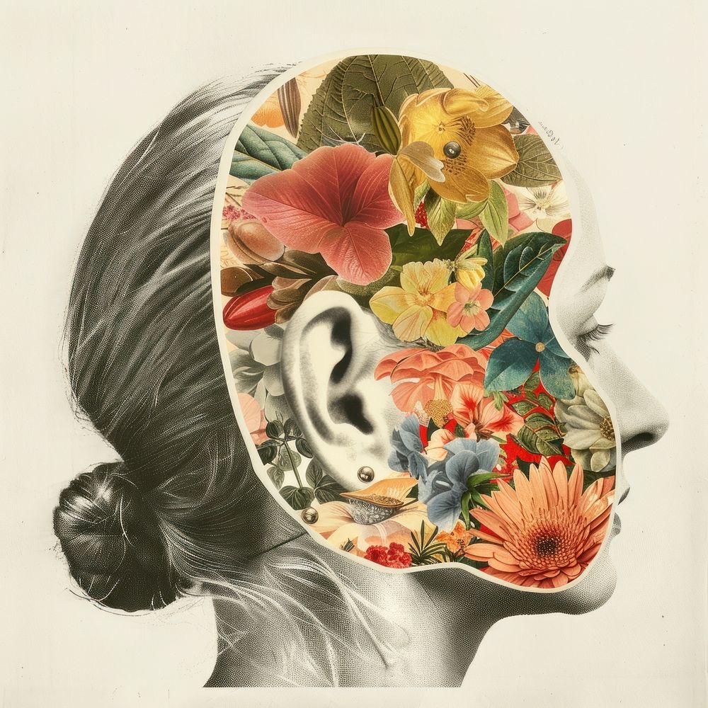 Paper collage ear flower photo | Free Photo Illustration - rawpixel