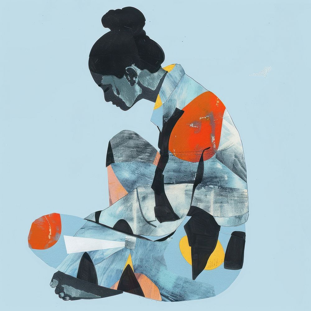 Photo collage sad girl painting | Free Photo Illustration - rawpixel