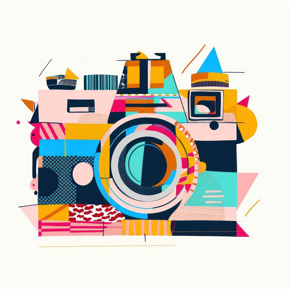 Camera graphics bulldozer collage. | Free Photo Illustration - rawpixel