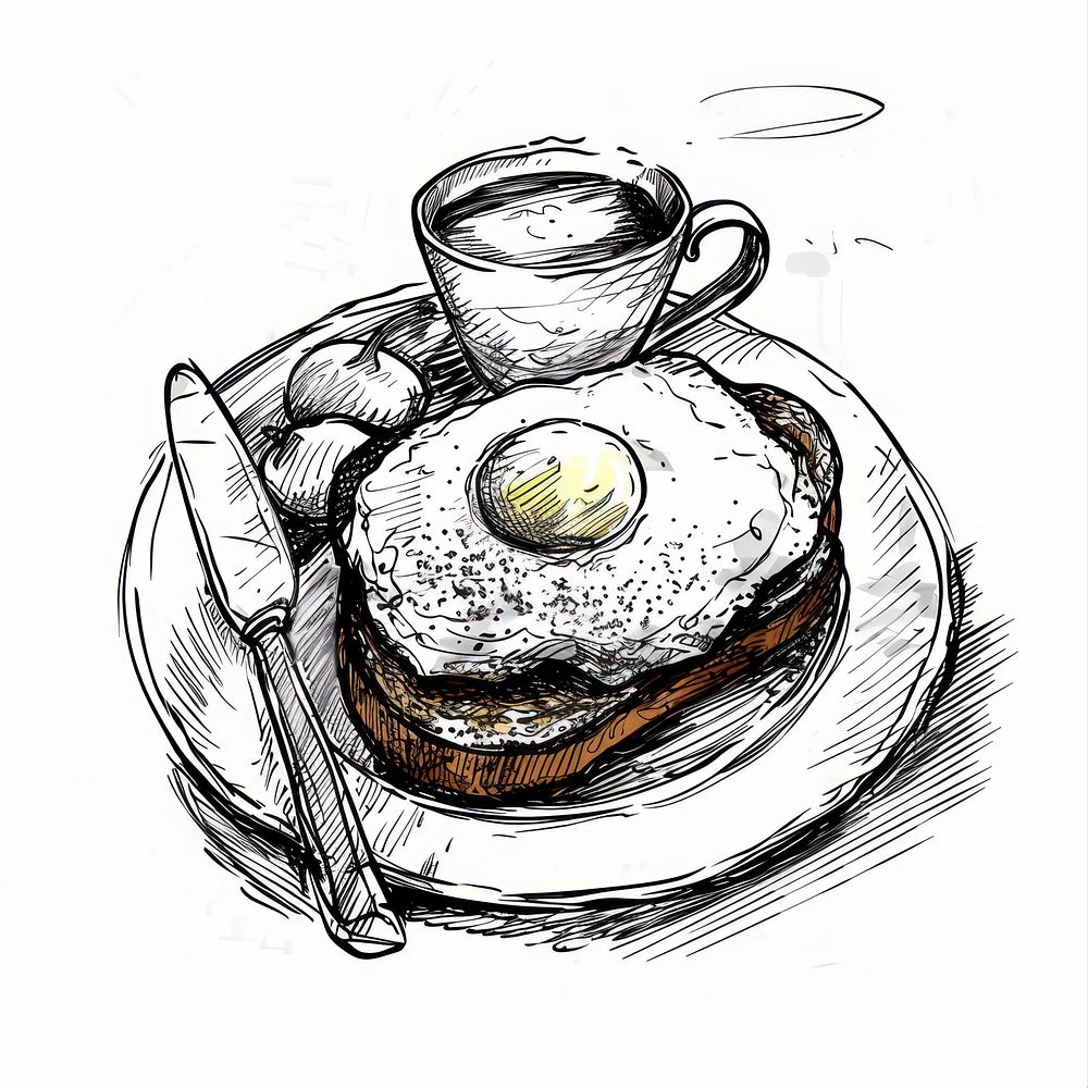 Brunch sketch illustrated cutlery. | Free Photo - rawpixel