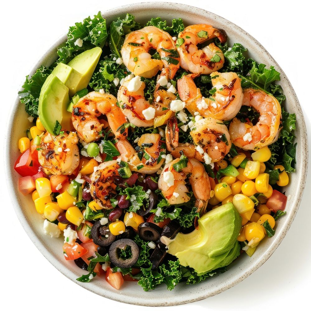 Maxican street corn kale shrimp | Free Photo - rawpixel