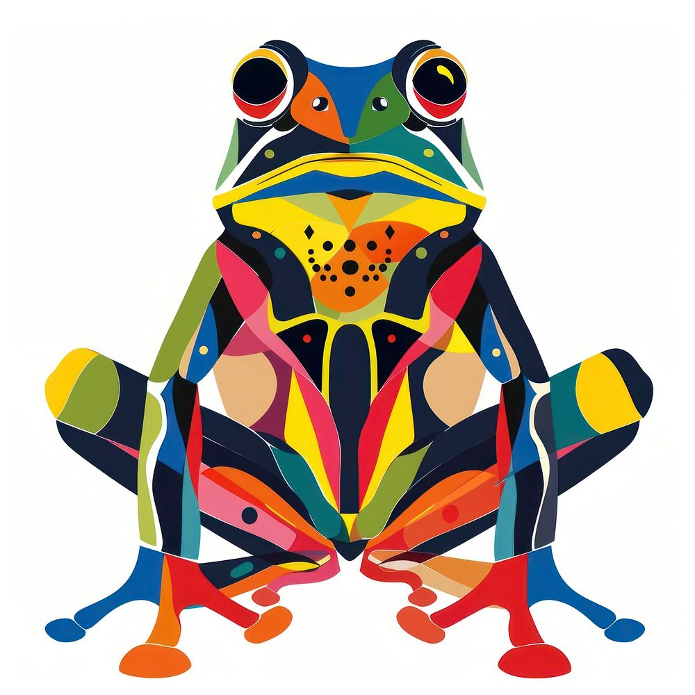 Multi colored frog amphibian wildlife | Free Photo Illustration - rawpixel