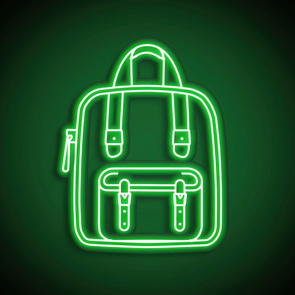 Back pack icon neon dynamite | Free Photo Illustration - rawpixel