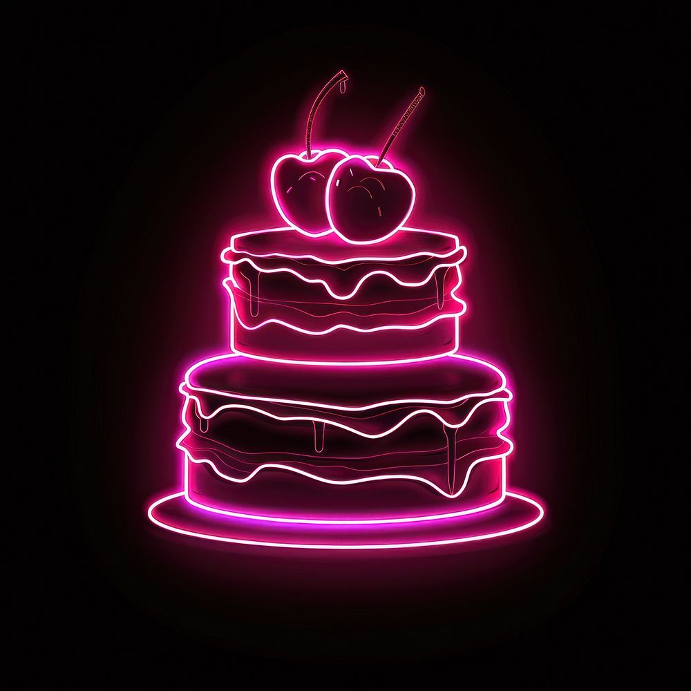 Dessert icon neon wedding light. | Free Photo Illustration - rawpixel