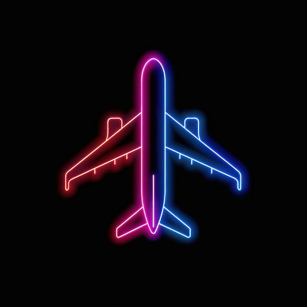Airplane neon lighting purple. | Free Photo Illustration - rawpixel