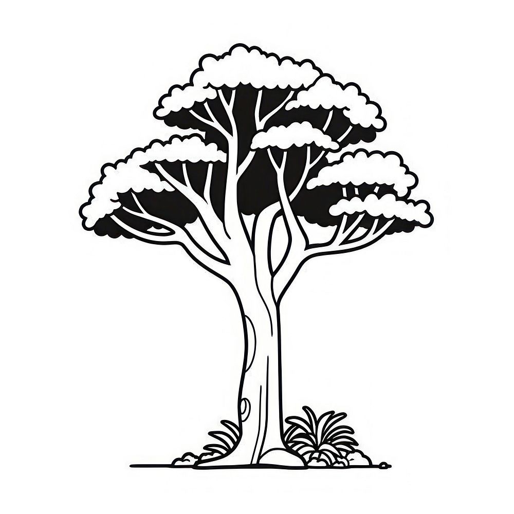 Queensland Kauri tree illustrated stencil | Free Photo Illustration ...