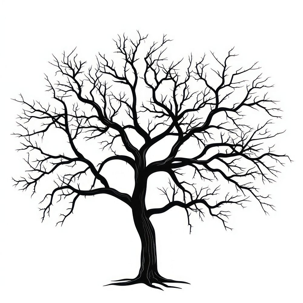 Tree silhouette art illustrated drawing. | Free Photo Illustration ...